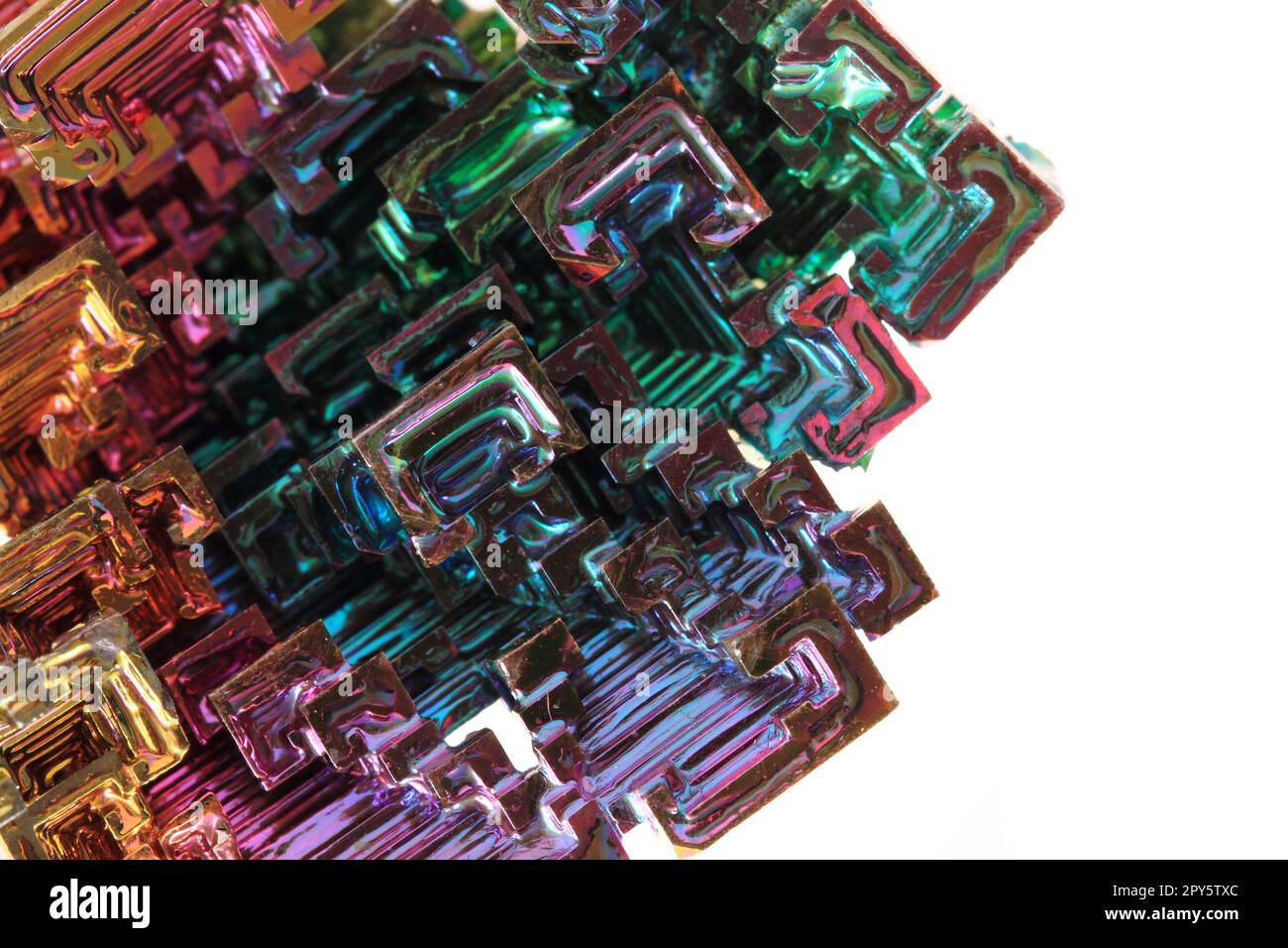 Bismuth - rainbow metal texture as color background Stock Photo - Alamy