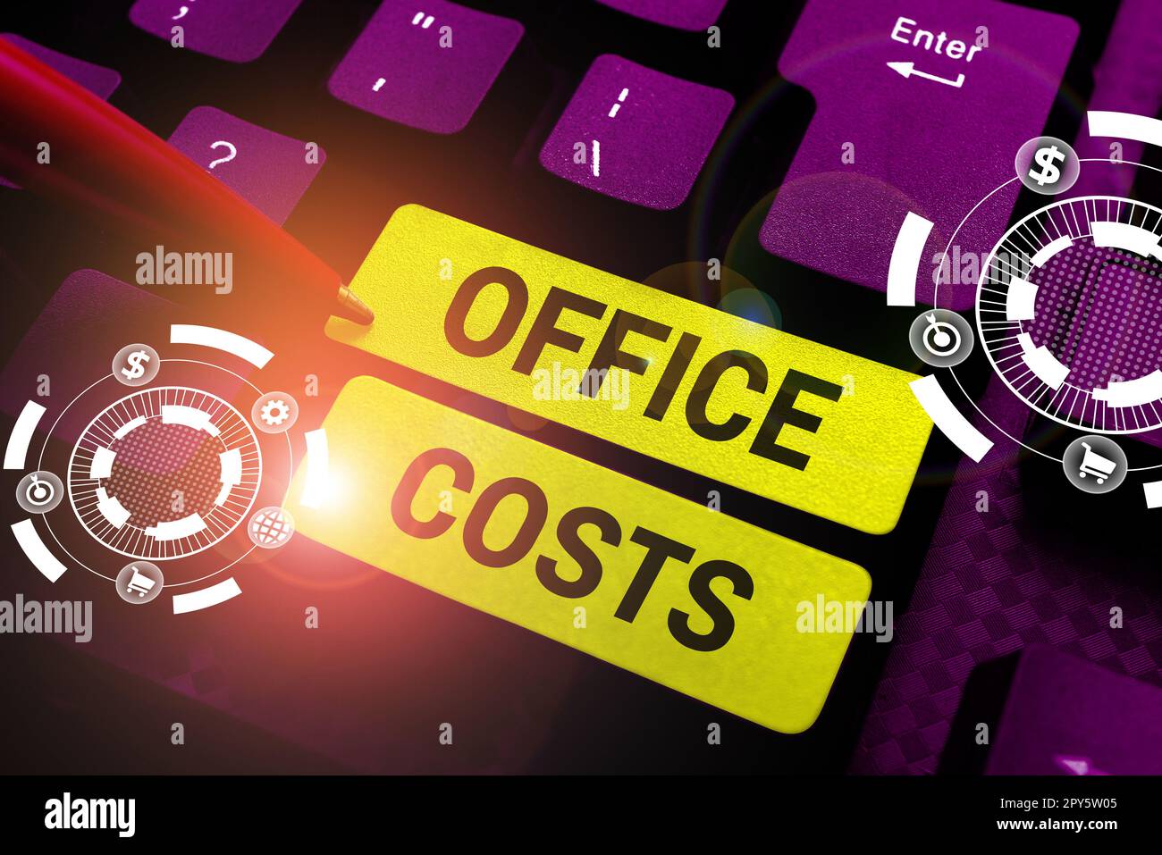 Sign displaying Office Costs. Conceptual photo amount of money paid to ...