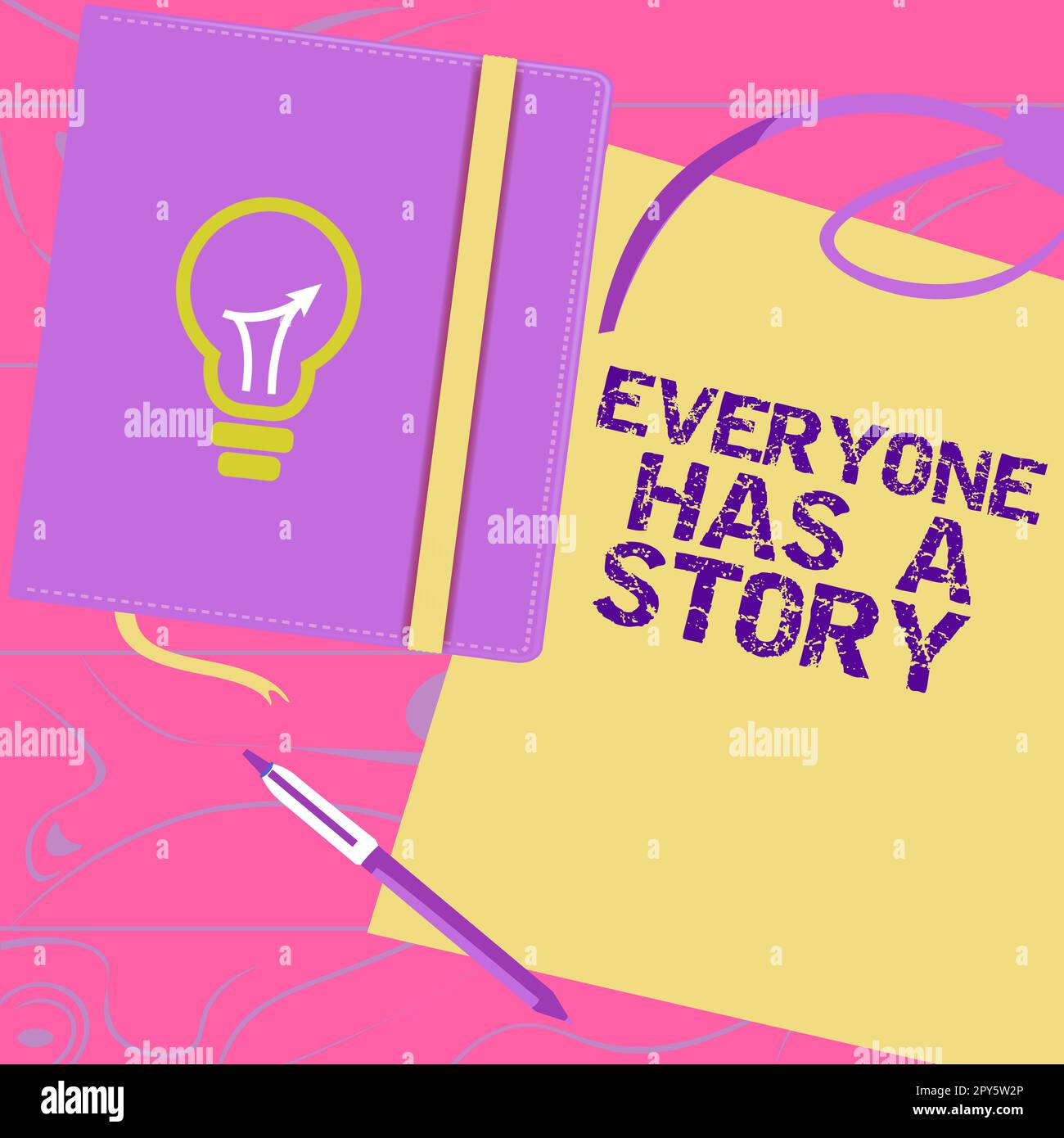 Hand writing sign Everyone Has A Story. Business overview Background ...