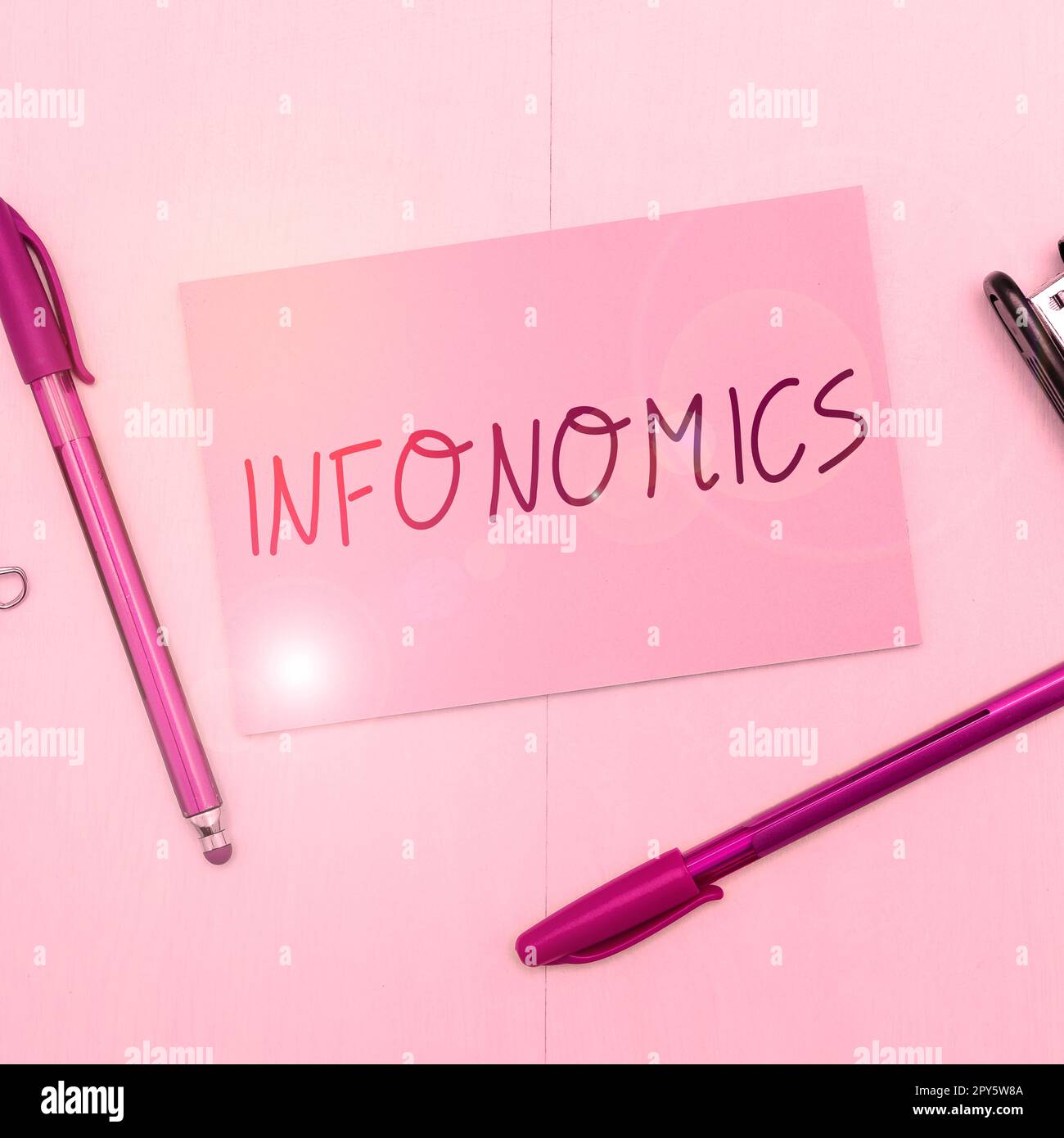 Hand writing sign Infonomics. Business showcase visual image used to ...