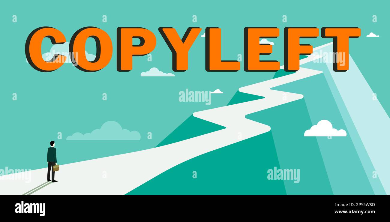 Hand writing sign Copyleft. Business idea the right to freely use ...