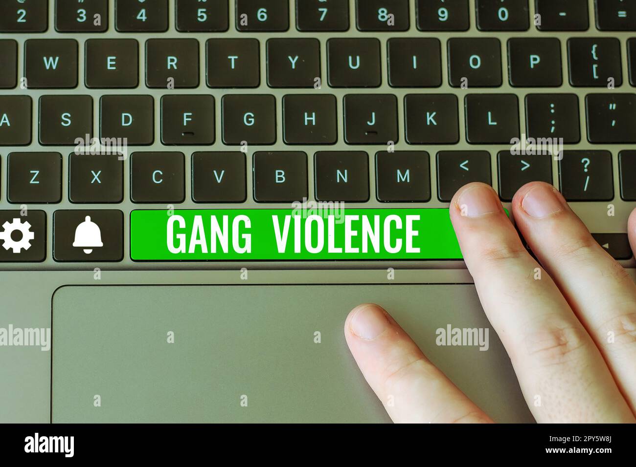 Text sign showing Gang Violence. Business showcase infringement of the ...