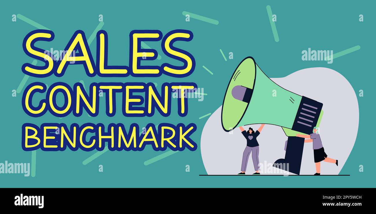 Text showing inspiration Sales Content Benchmark. Word Written on ...