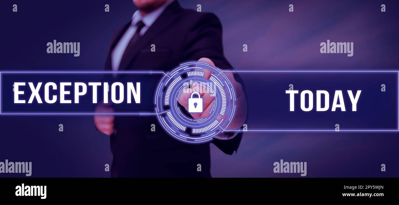 Writing displaying text Exception. Word for person or thing that is ...