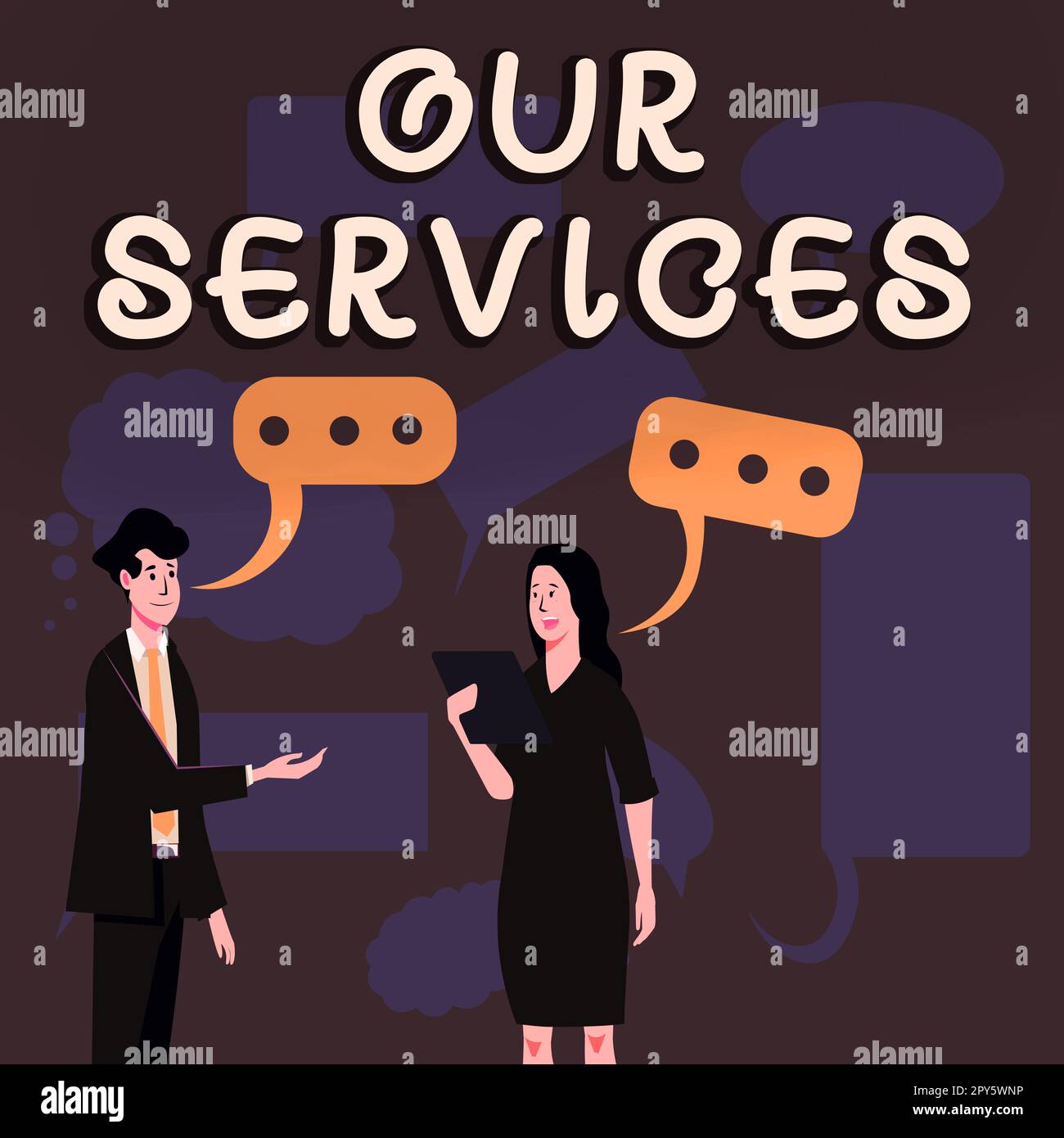 Hand writing sign Our Services. Business idea The occupation or ...