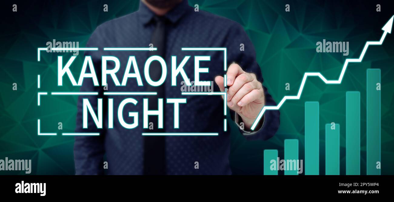 Hand writing sign Karaoke Night. Conceptual photo Entertainment singing ...