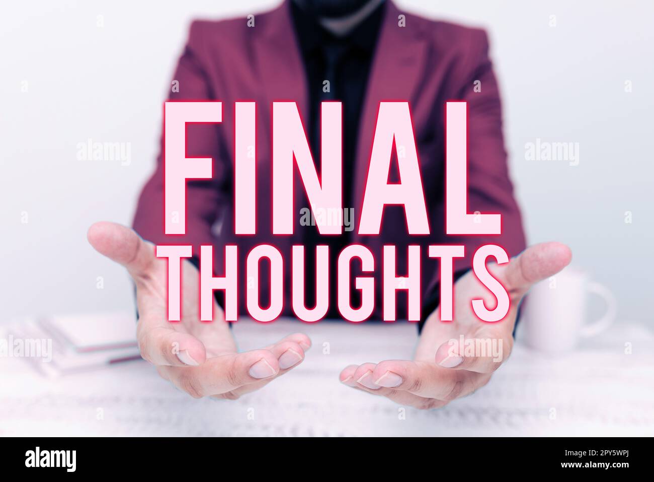 Text caption presenting Final Thoughts. Business idea Conclusion Last ...