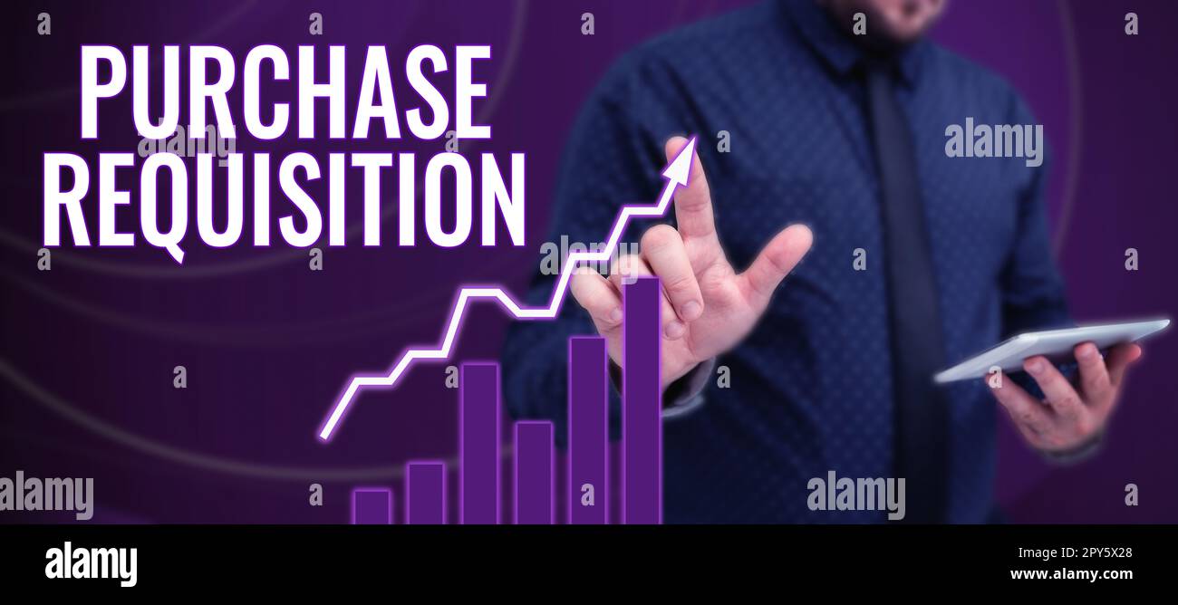 Text sign showing Purchase Requisition. Business approach document used ...