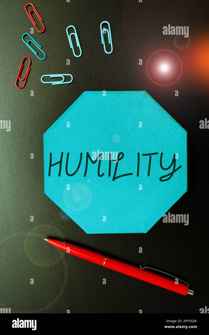 Text caption presenting Humility. Business approach being Humble is a ...