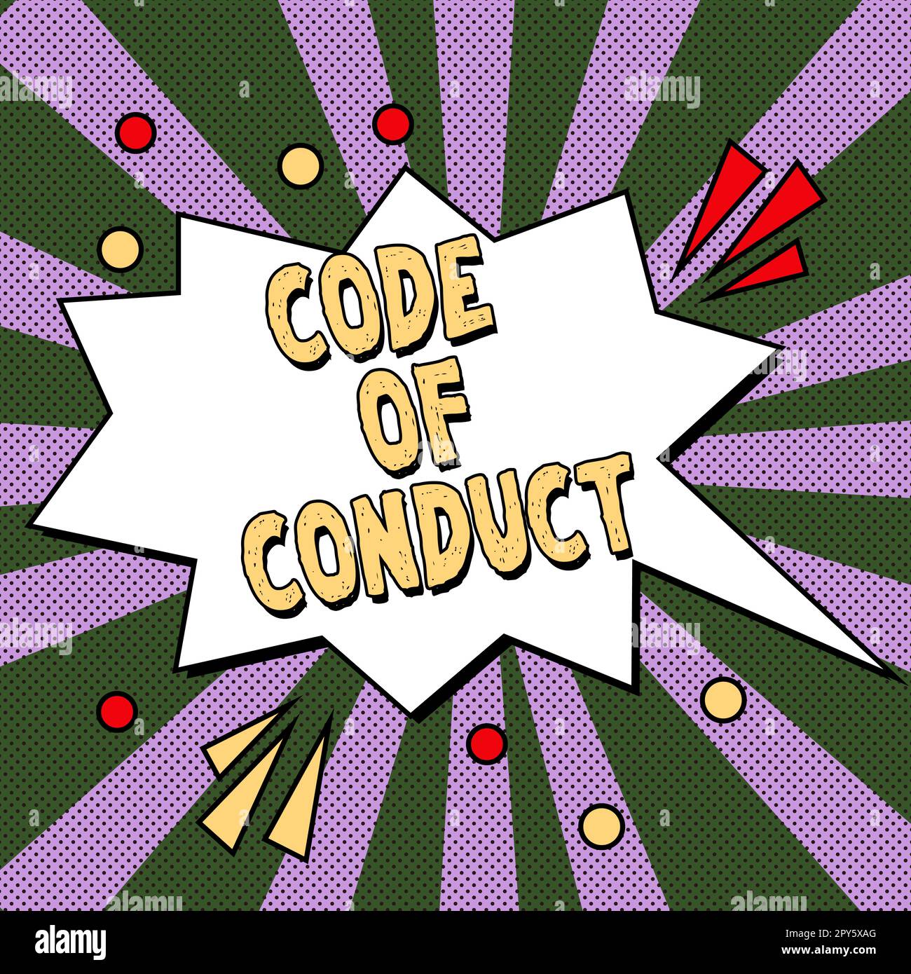 Text caption presenting Code Of Conduct. Concept meaning Ethics rules ...