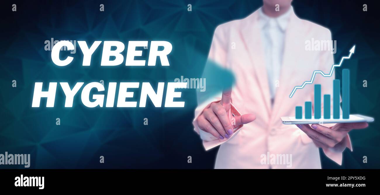 Inspiration showing sign Cyber Hygiene. Word for steps that computer ...