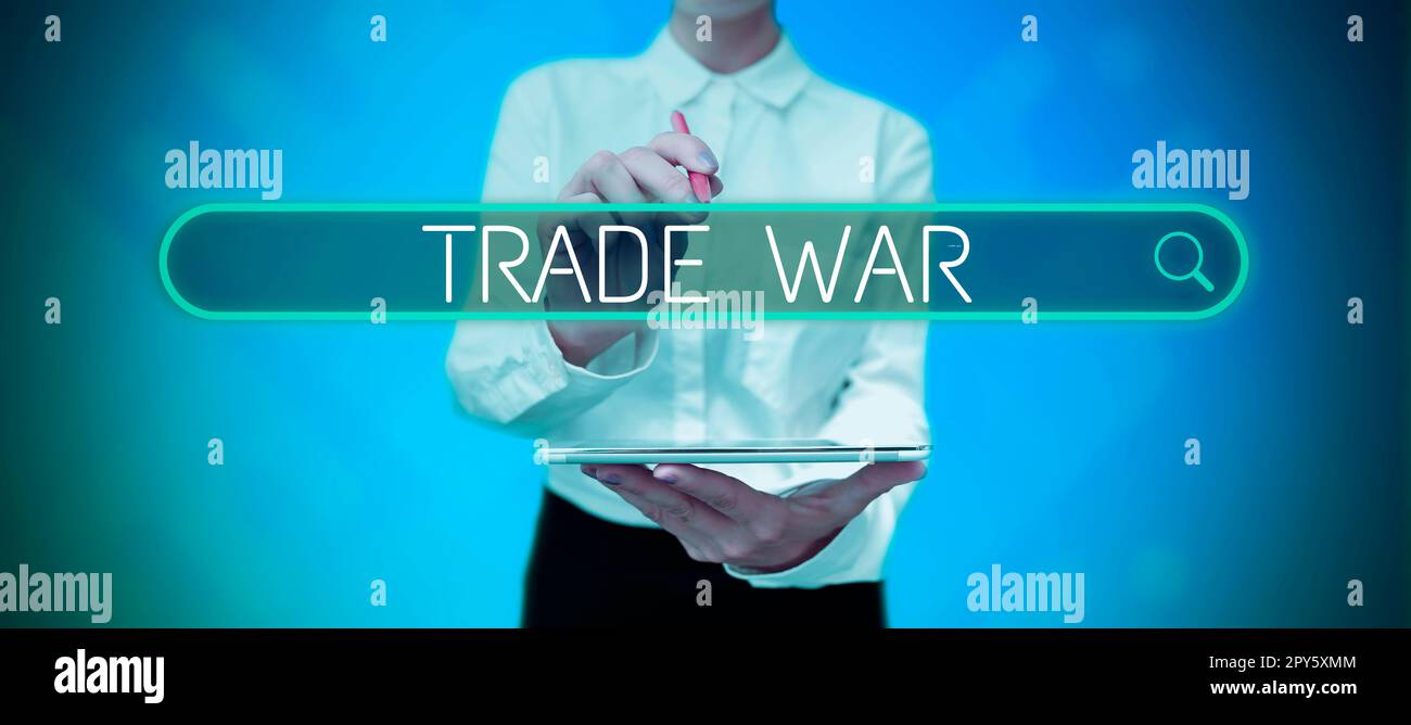 Writing displaying text Trade War. Internet Concept a situation in ...