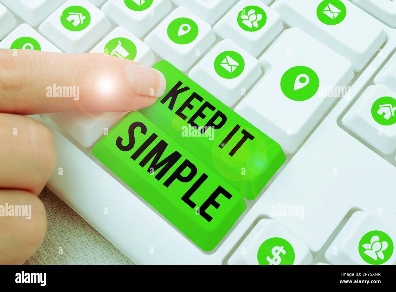 Text caption presenting Keep It Simple. Conceptual photo Easy to toss ...