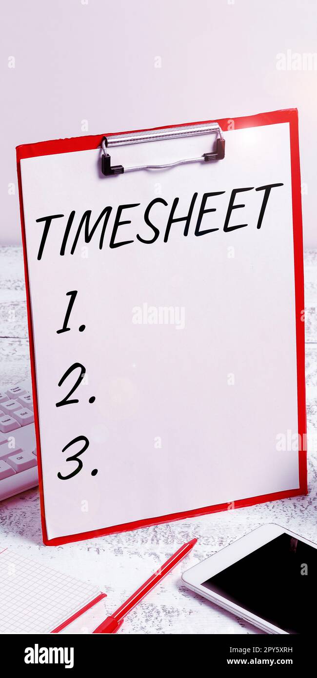 Conceptual display Timesheet. Business idea graphical representation of ...