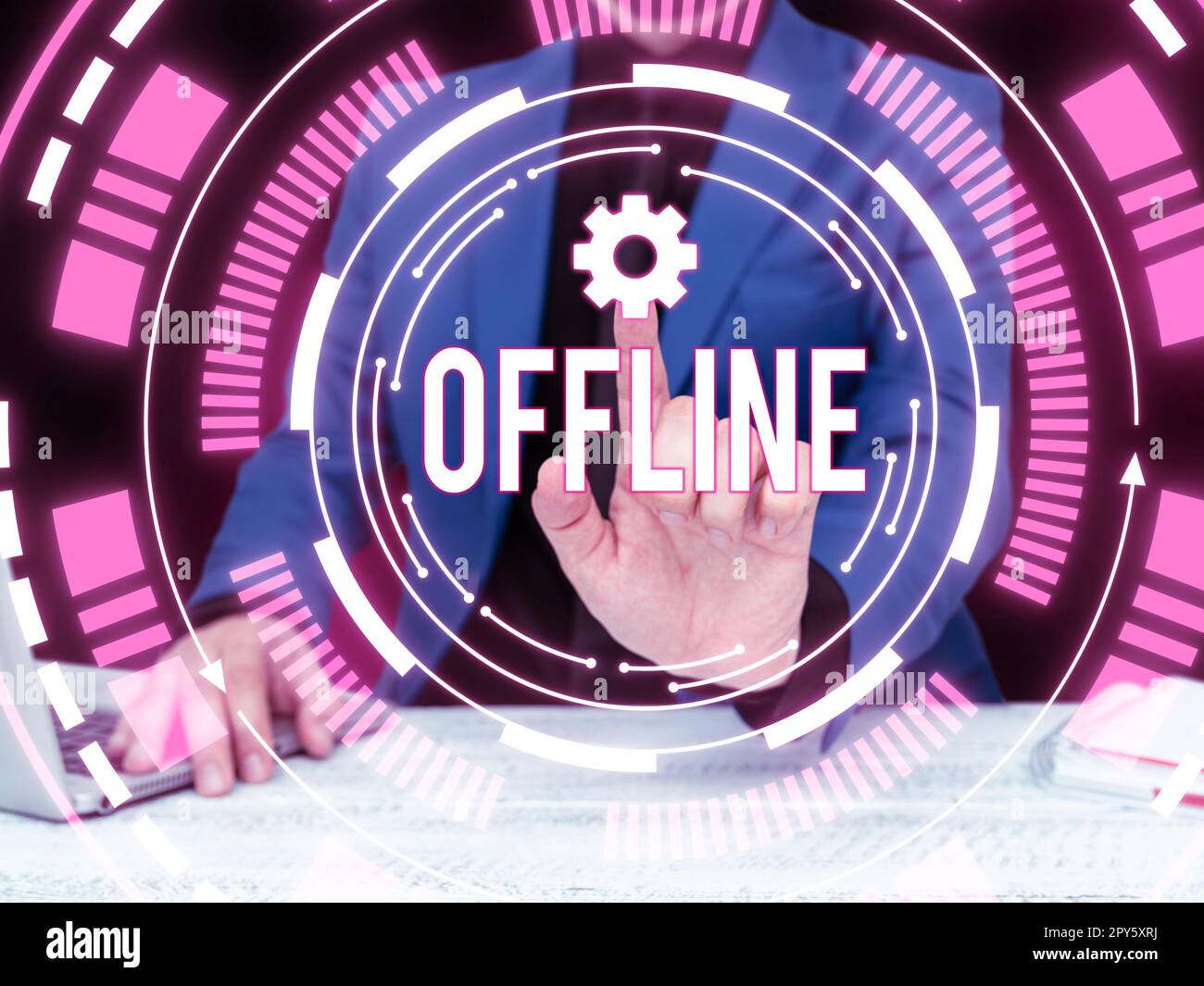 Conceptual display Offline. Business concept Not having directly ...