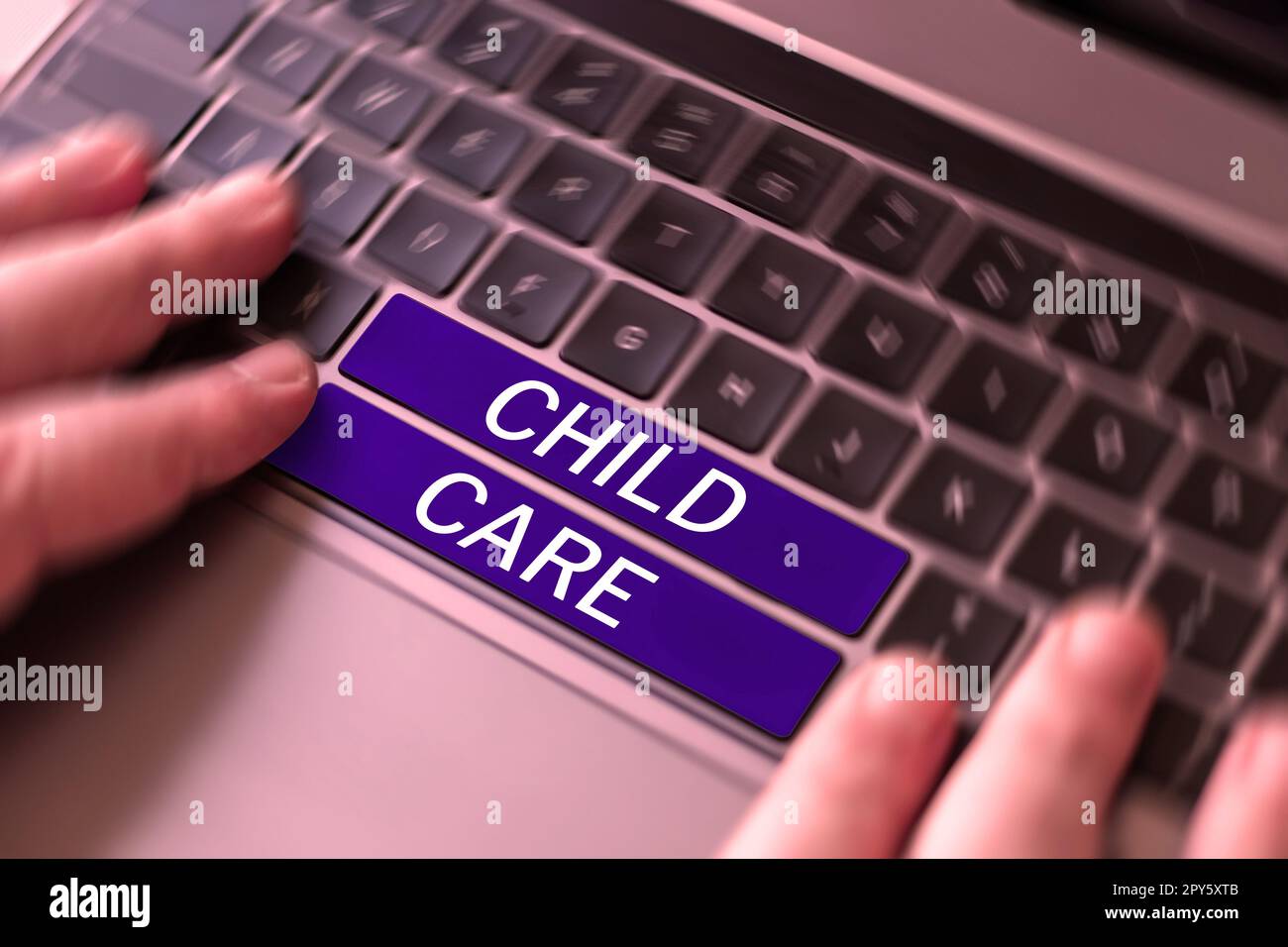 Conceptual display Child Care. Business idea a care of children ...
