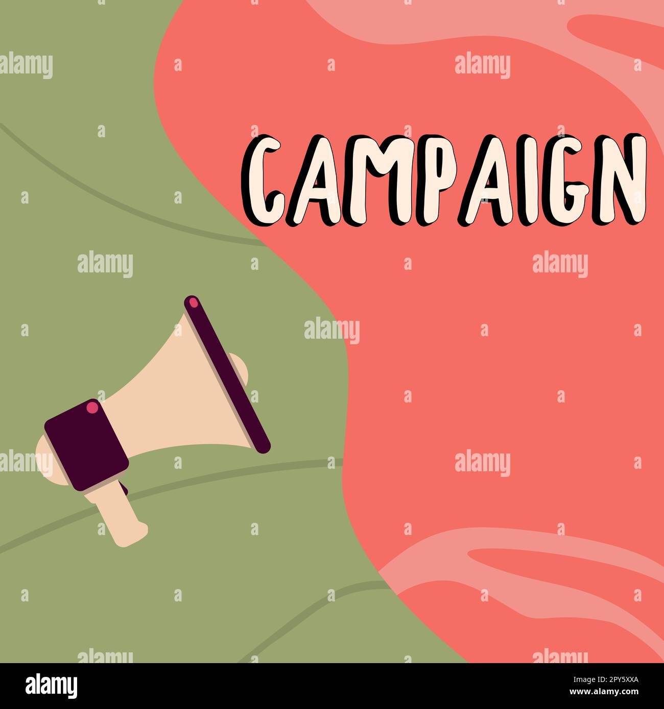 Handwriting text Campaign. Word for organized course of action to ...