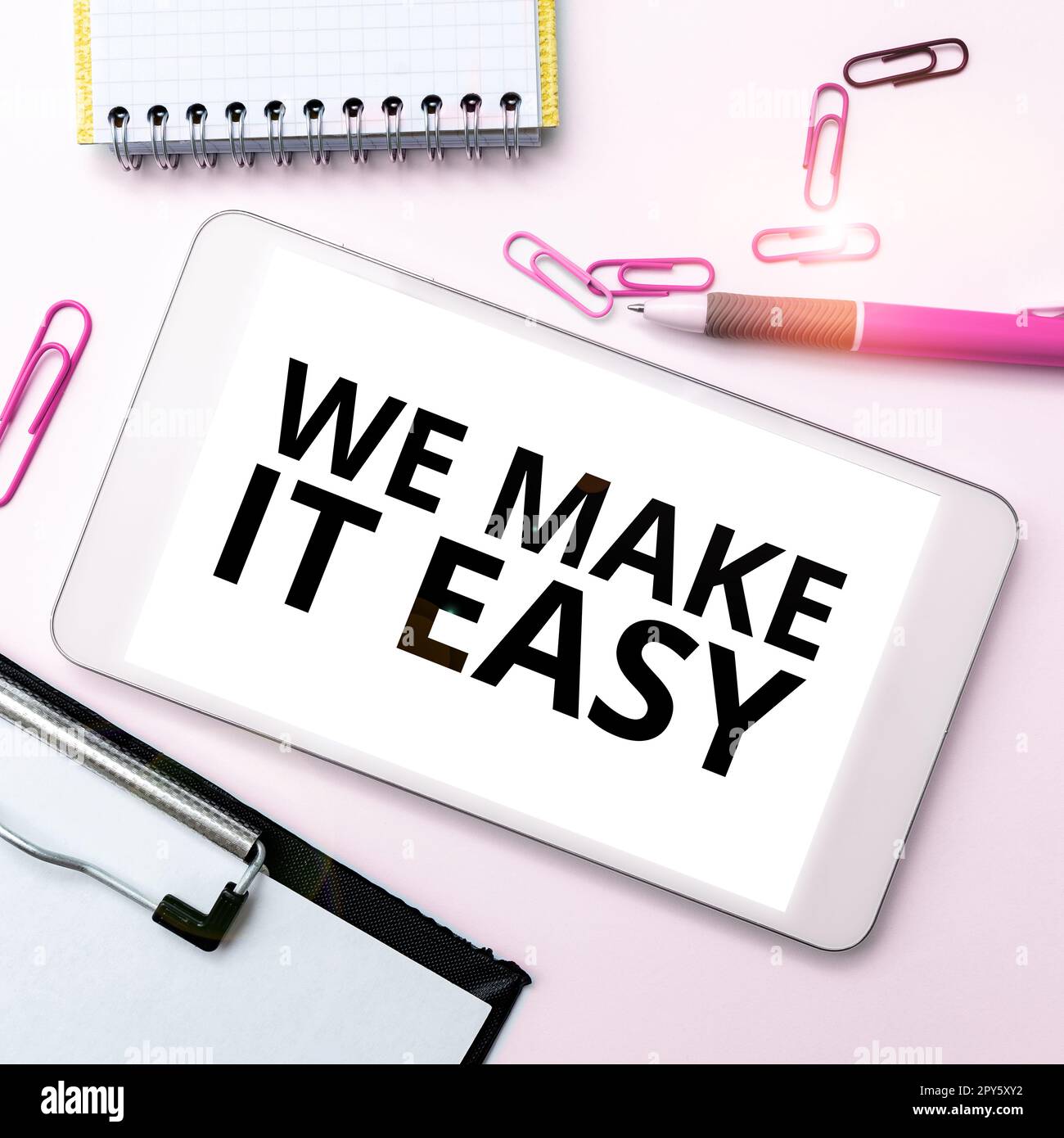 Inspiration showing sign We Make It Easy. Concept meaning Offering ...