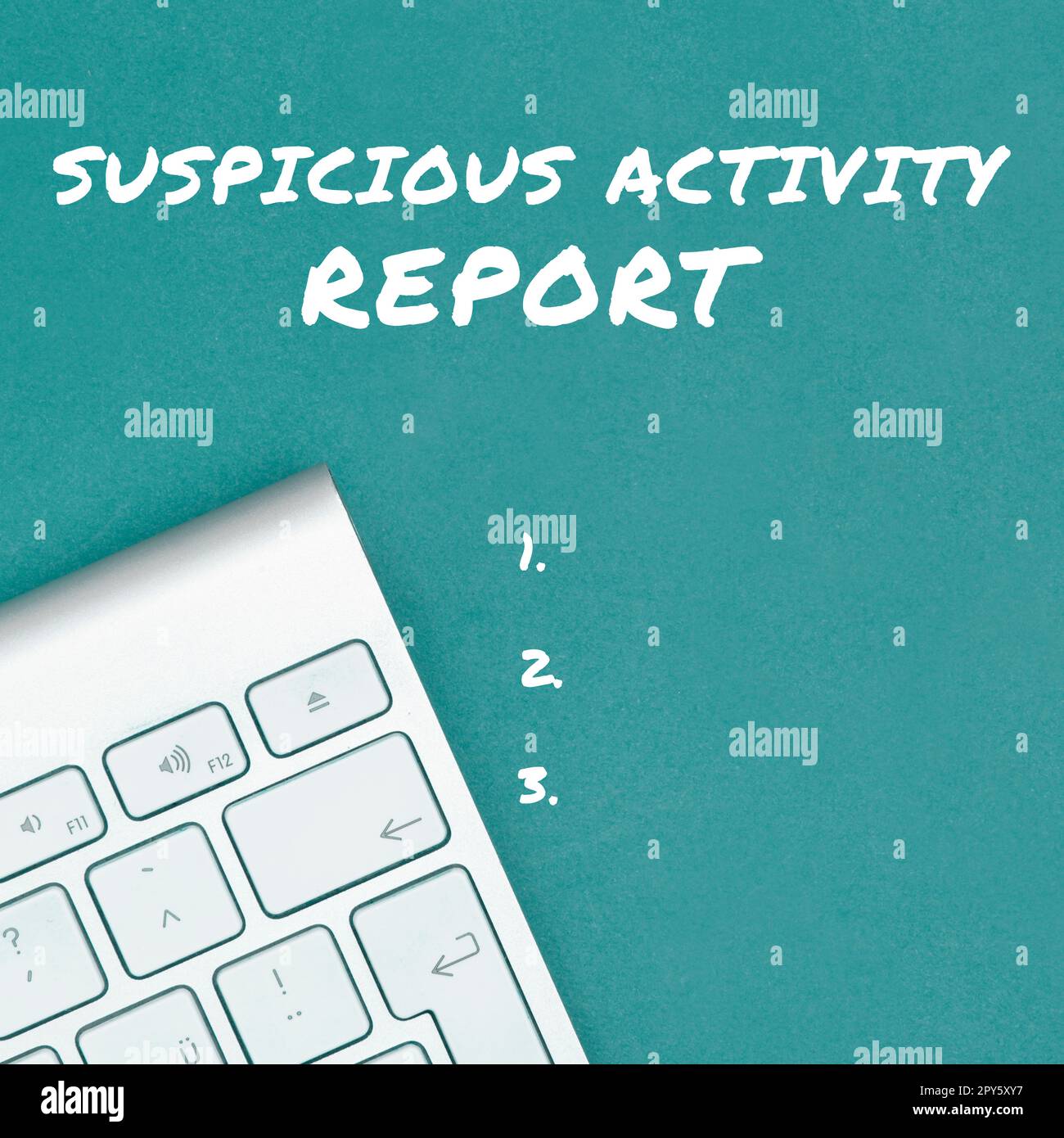 Text caption presenting Suspicious Activity Report. Business approach ...