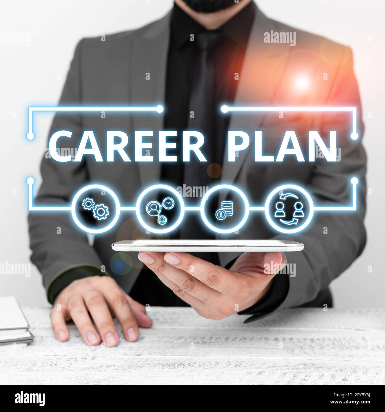Text caption presenting Career Plan. Business concept ongoing process ...