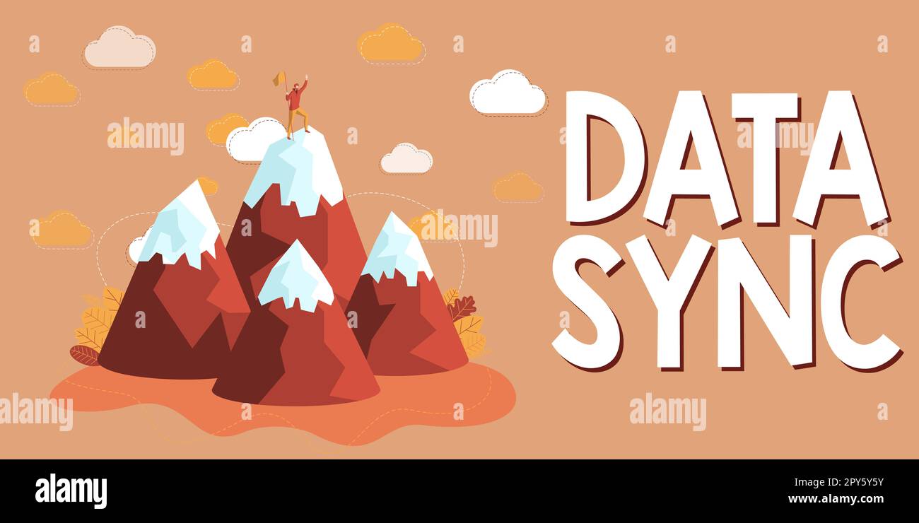 Inspiration showing sign Data Sync. Word for data that is continuously generated by different ...