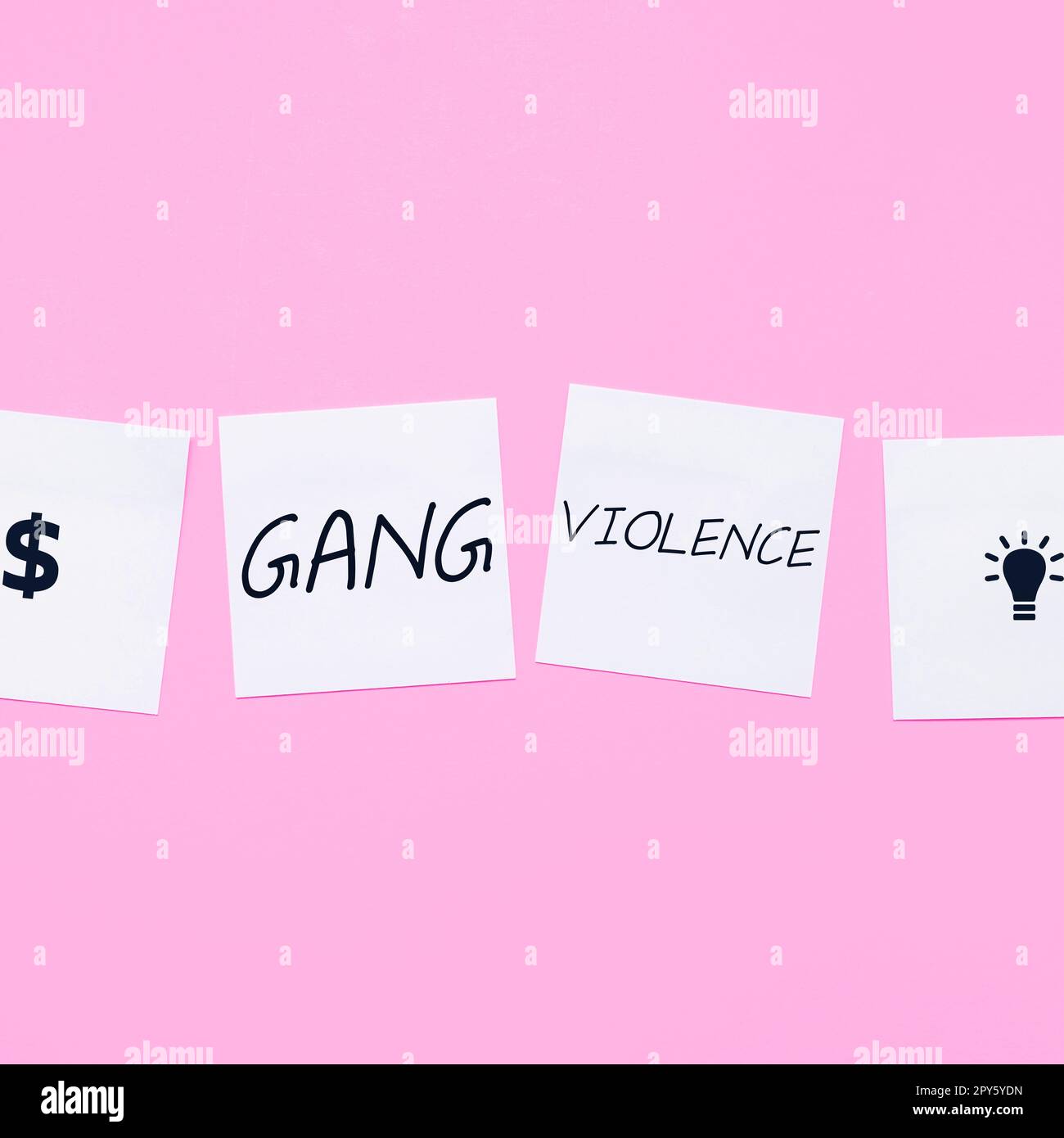 Sign displaying Gang Violence. Conceptual photo infringement of the ...