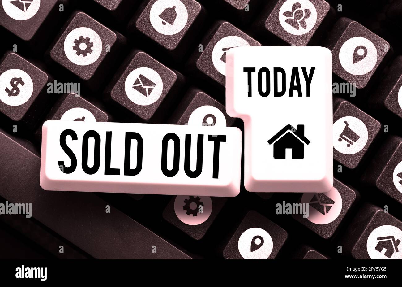 Conceptual caption Sold Out. Business concept Not available anymore ...