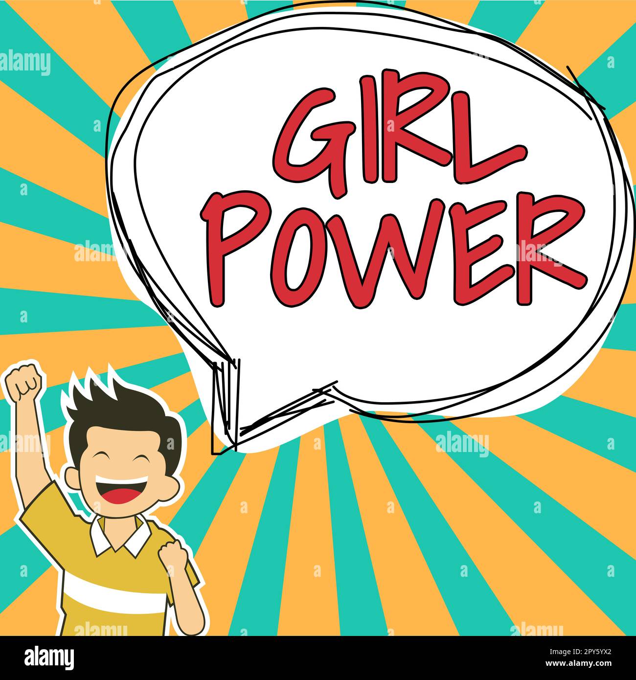 Text sign showing Girl Power. Business concept assertiveness and self ...