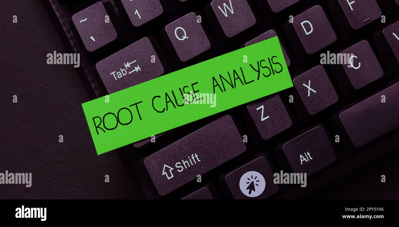 Conceptual caption Root Cause Analysis. Business showcase Method of Problem Solving Identify ...