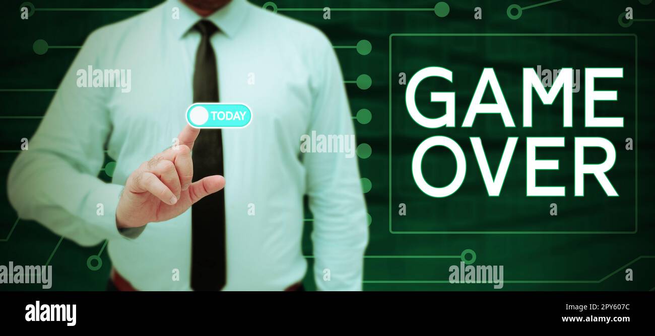 Conceptual caption Game Over. Internet Concept A situation in a ...
