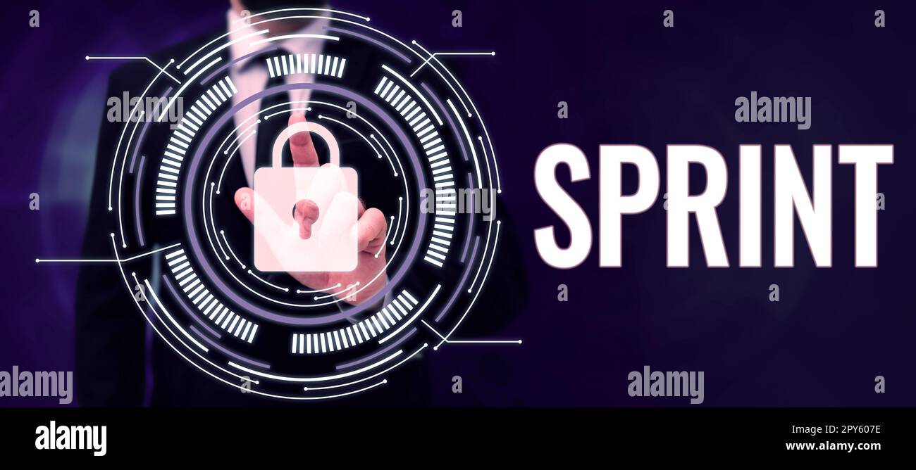 Handwriting text Sprint. Business idea to move at top speed especially ...