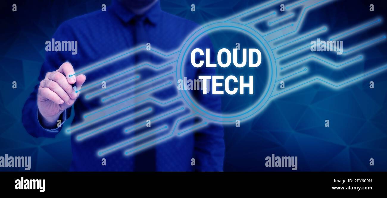 Conceptual Display Cloud Tech Business Approach Storing And Accessing Data And Programs Over