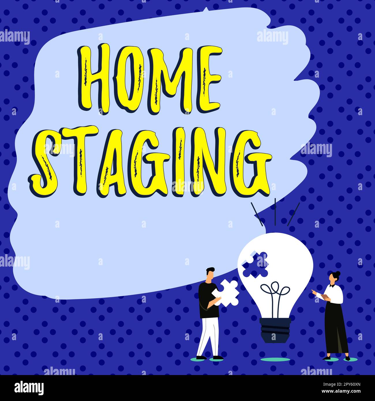 Conceptual display Home Staging. Concept meaning preparation of a ...