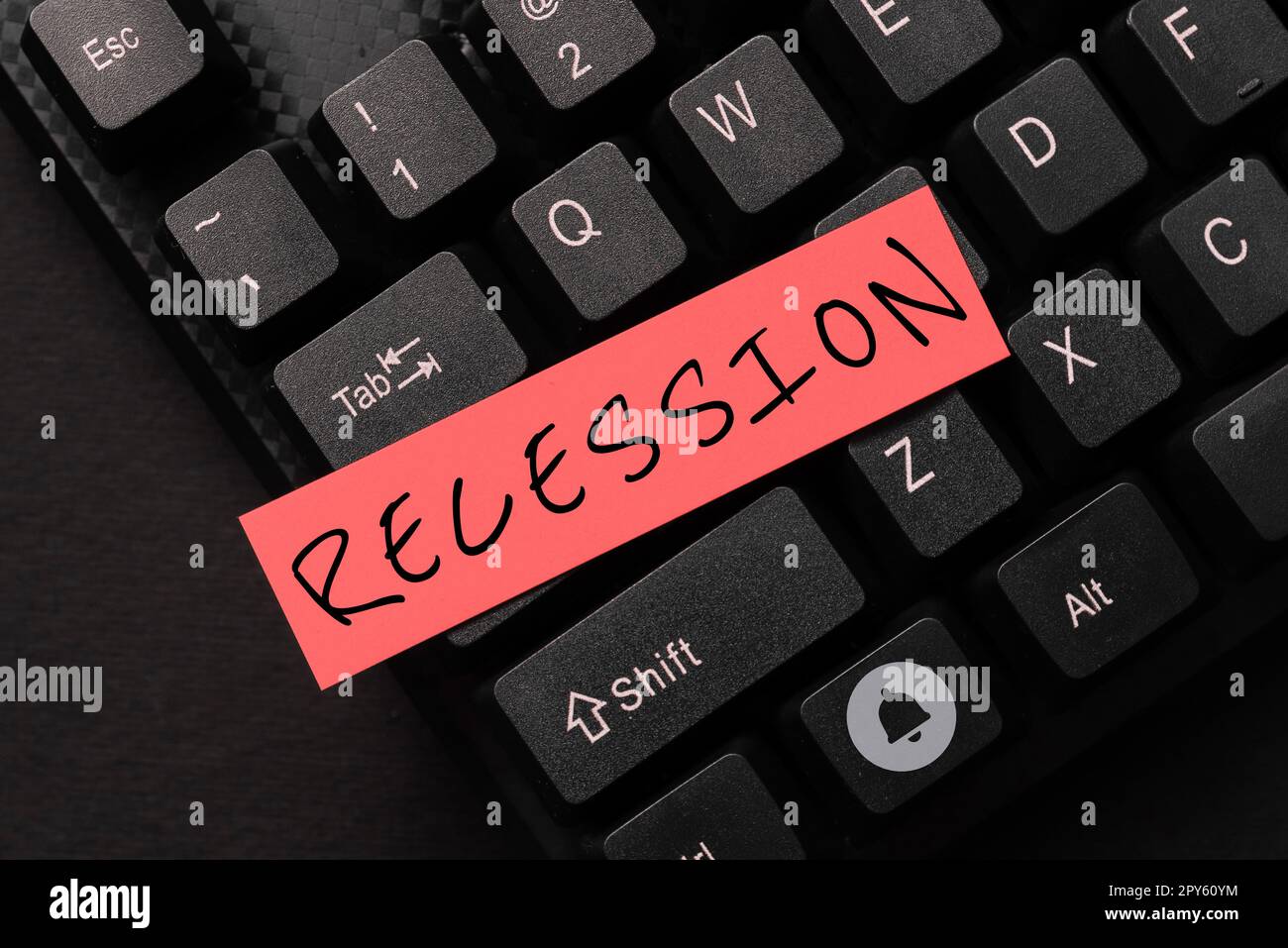 Inspiration showing sign Recession. Business overview the process of progressive decrease in ...