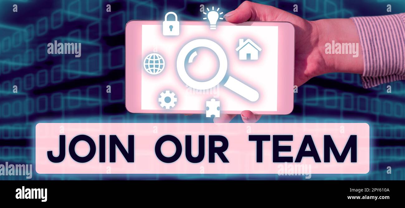 Sign displaying Join Our Team, Business showcase Allied Associate Work ... Sign displaying Join Our Team, Business showcase Allied Associate Work ...
