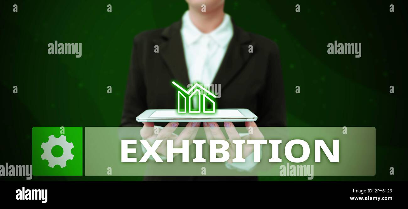 Text caption presenting Exhibition. Conceptual photo and act of ... Text caption presenting Exhibition. Conceptual photo and act of ...