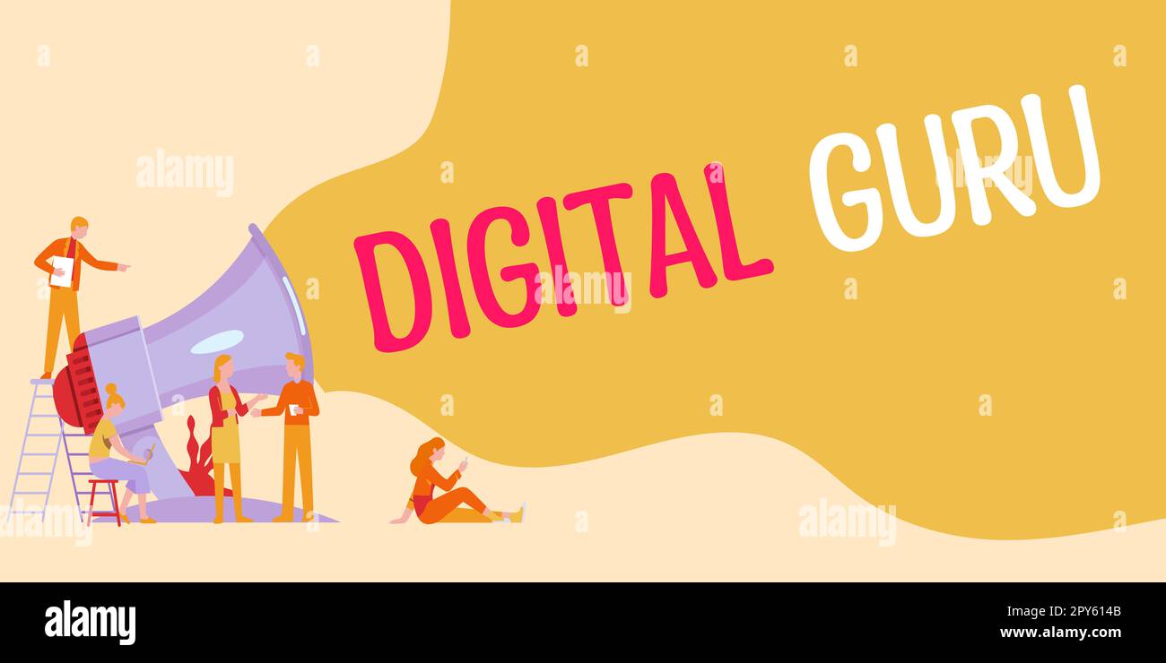 Hand writing sign Digital Guru. Business approach teacher and ...