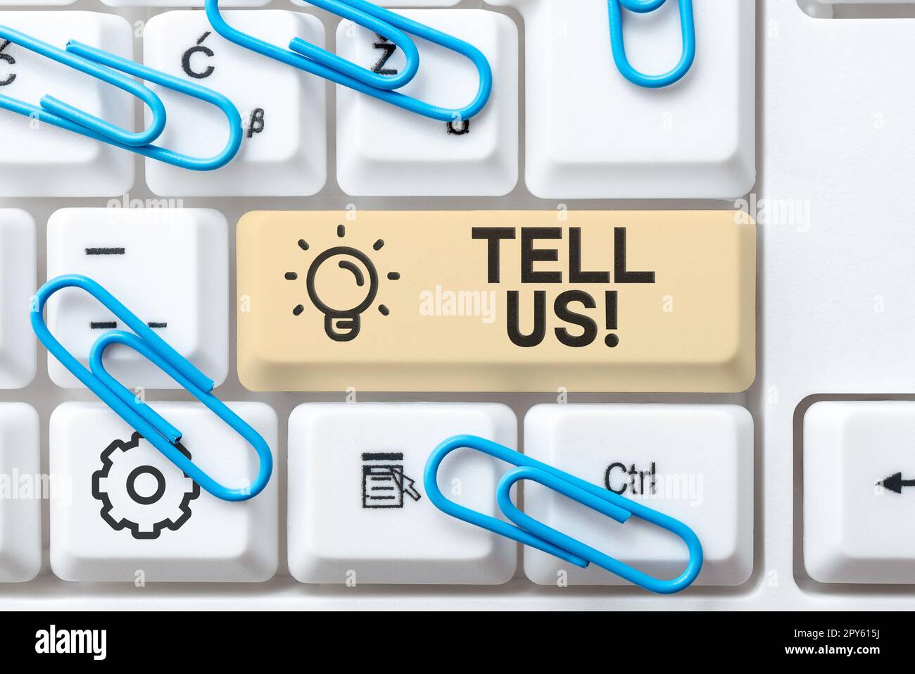 Conceptual display Tell Us. Business idea communicate information to ...