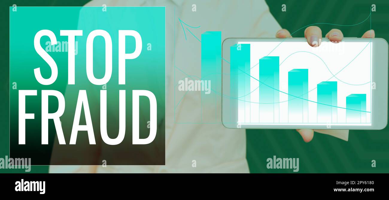 Writing displaying text Stop Fraud. Business overview campaign advices ...