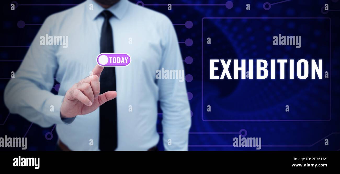 Text caption presenting Exhibition. Business showcase and act of ...