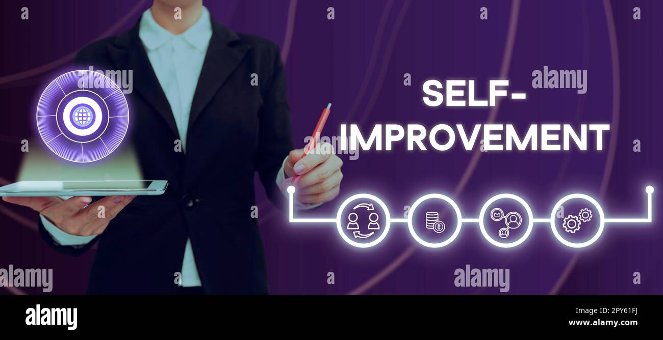 Handwriting text Self Improvement. Word Written on process of making ...