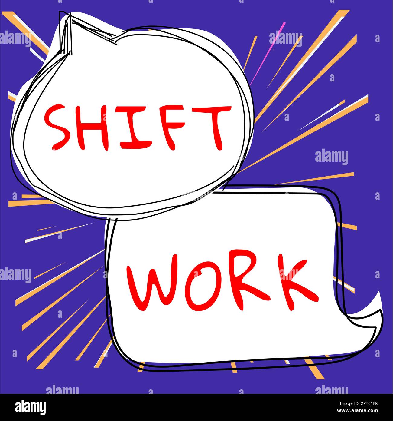 Conceptual display Shift Work. Word for work comprising periods in ...