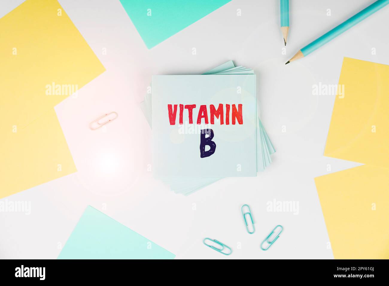 Text caption presenting Vitamin B. Conceptual photo Nutrient that helps ...