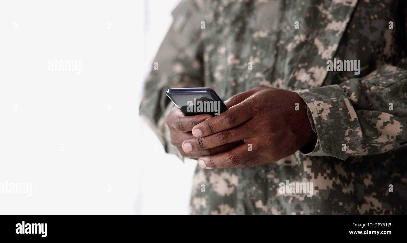 US Military Soldier Smart Phone Espionage Stock Photo - Alamy