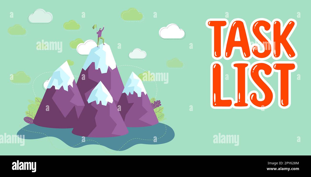 Handwriting text Task List. Business concept Planification reminder ...