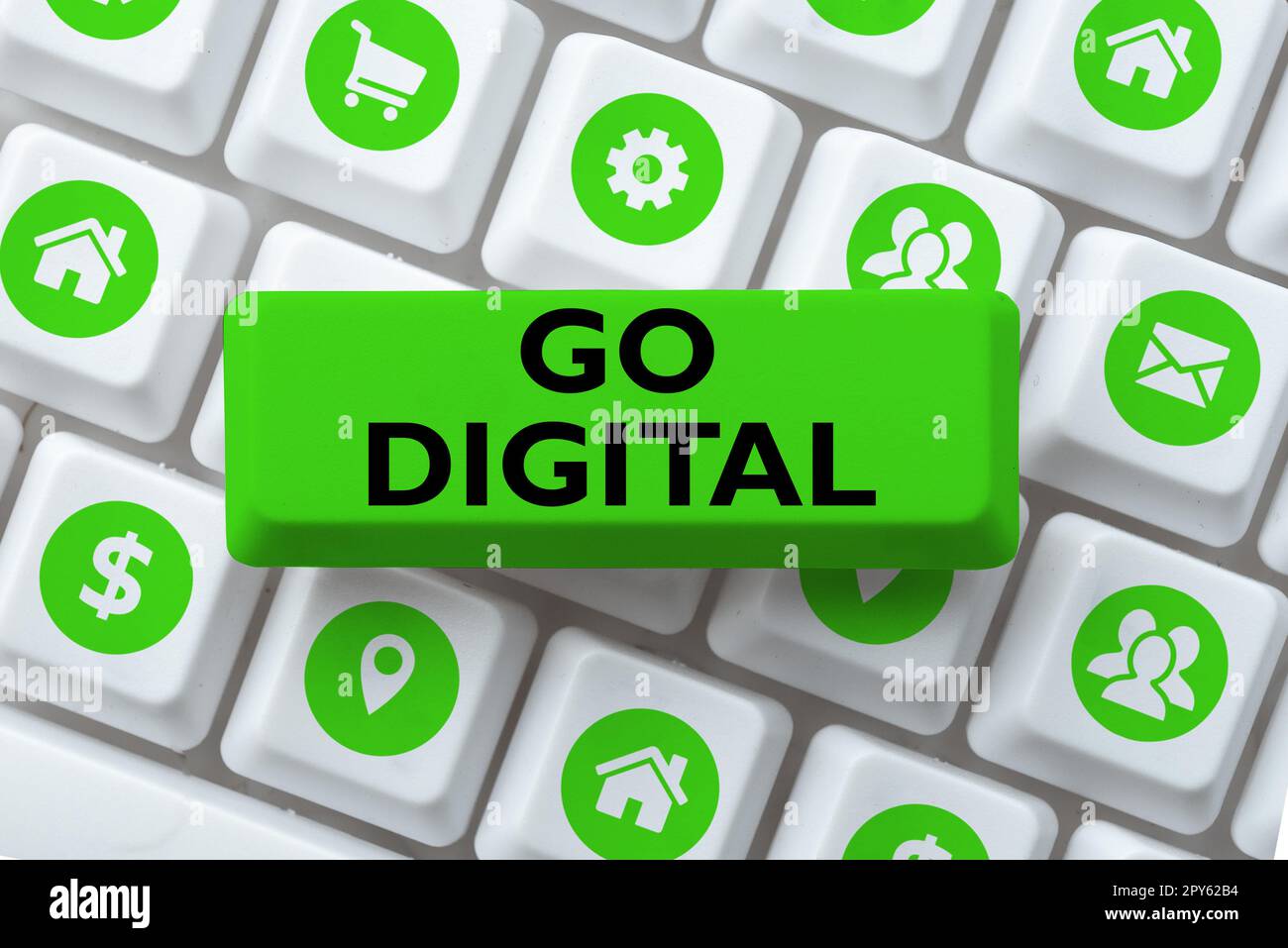 Hand writing sign Go Digital. Word Written on Working over the internet ...