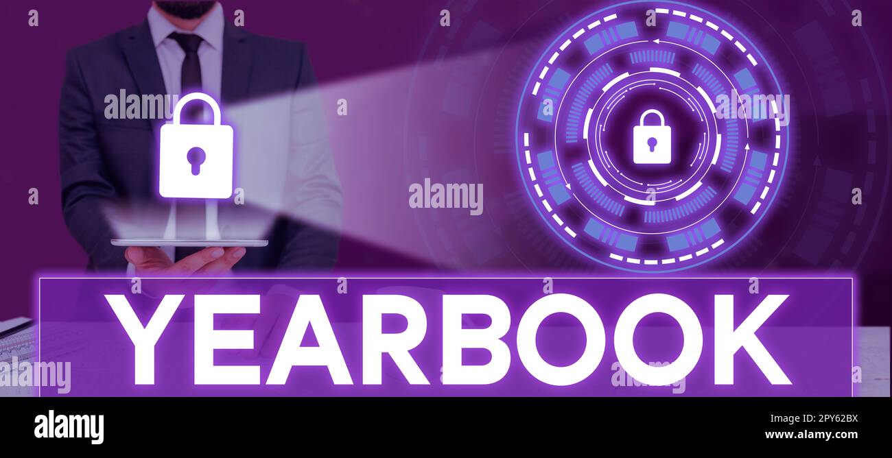 Inspiration showing sign Yearbook. Business approach publication ...