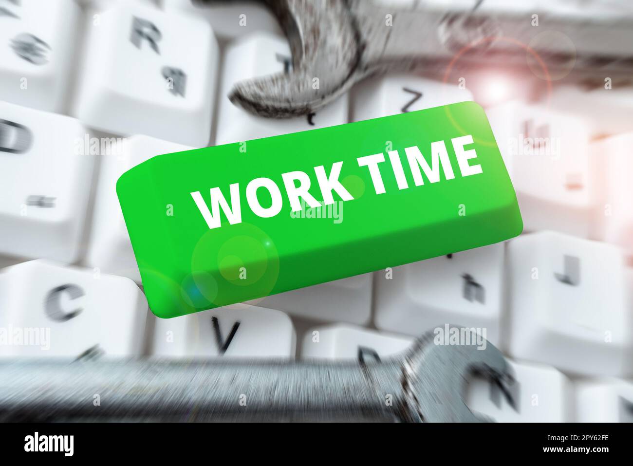 Writing displaying text Work Time. Business showcase period starts when ...