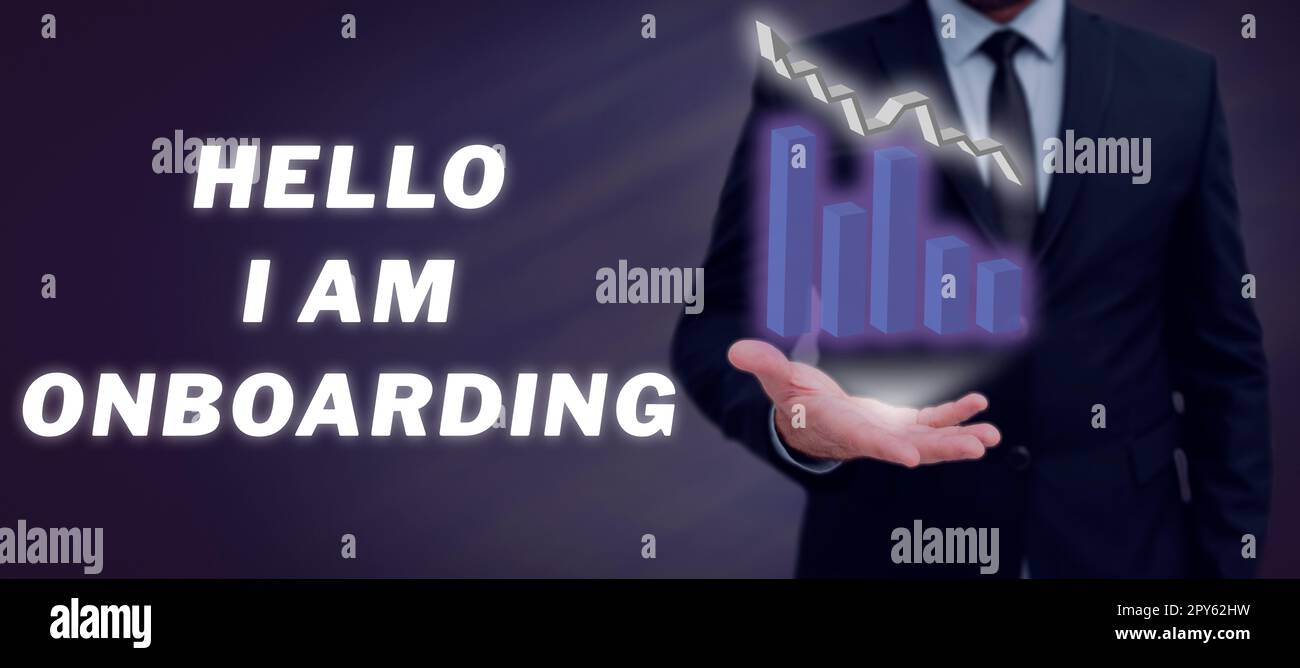 Handwriting text Hello I Am Onboarding. Word for Action Process of integrating a new employee ...