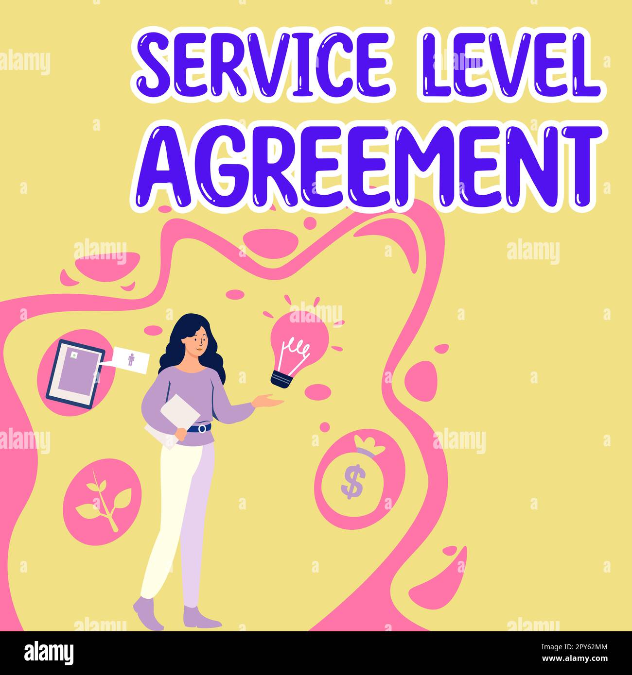 Conceptual display Service Level Agreement. Business idea changing the ...